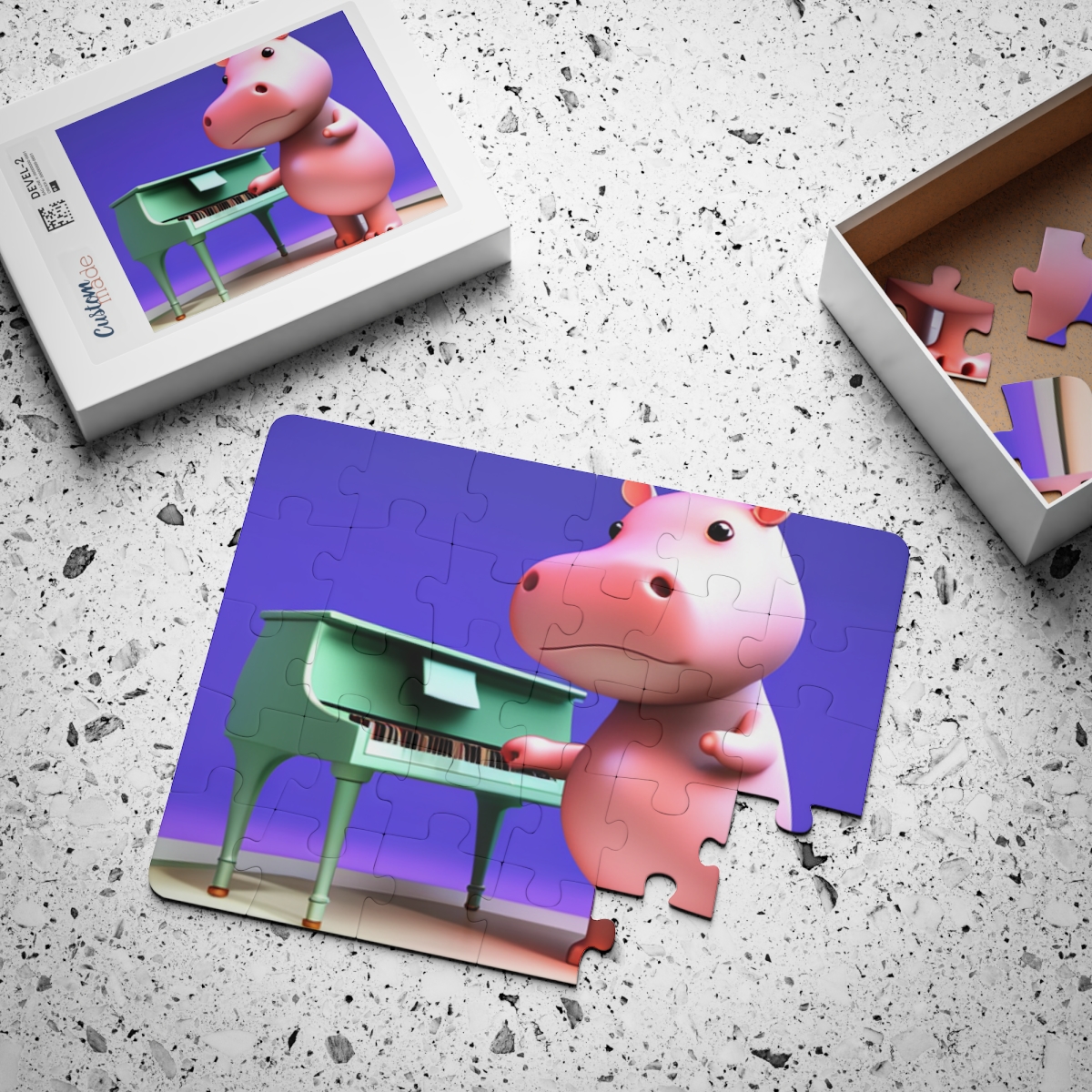 “Piano Hippo” Kids’ Puzzle, 30-Piece – Silent Lyfe Apparel